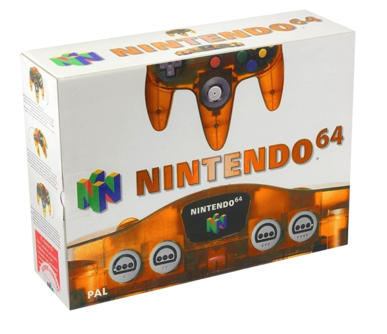 Nintendo 64 Console Clear Fire Orange